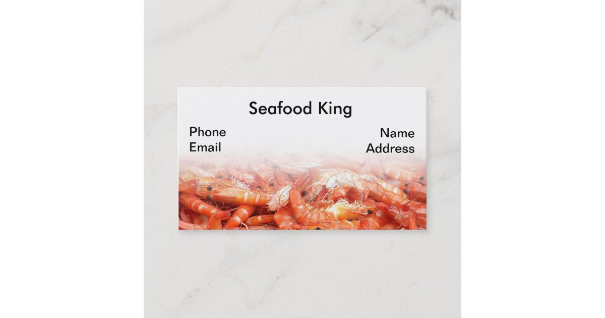 Fresh Shrimps or Prawn on Display Business Card | Zazzle