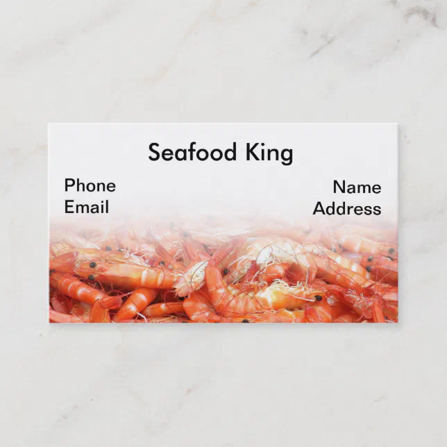 Fresh Shrimps or Prawn on Display Business Card | Zazzle