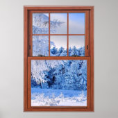 Fresh Snow Cover Fake Window Illusion Poster | Zazzle