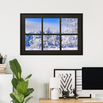 Fresh Snow Winter View - Fake Window Illusion Poster | Zazzle