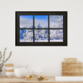 Fresh Snow Winter View - Fake Window Illusion Poster | Zazzle