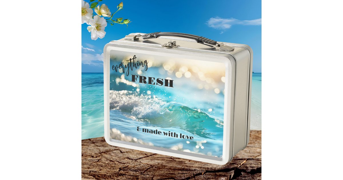 Fresh Sparkling Beach Wave Metal Lunch Box | Zazzle