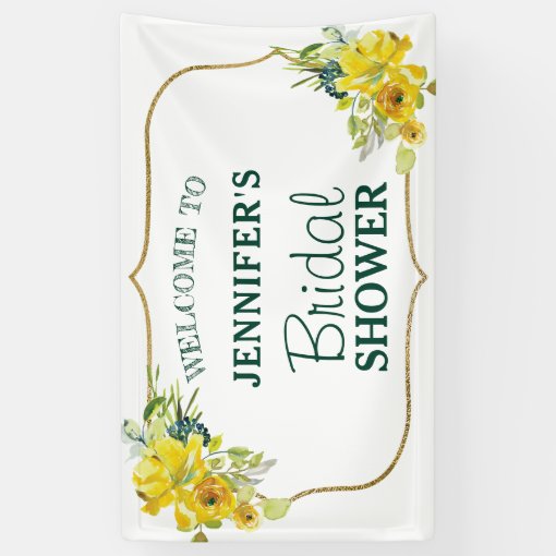 Fresh Spring Yellow Floral Bridal Shower Welcome Banner | Zazzle