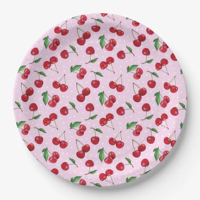 Fresh Sweet Cherries Paper Plates | Zazzle