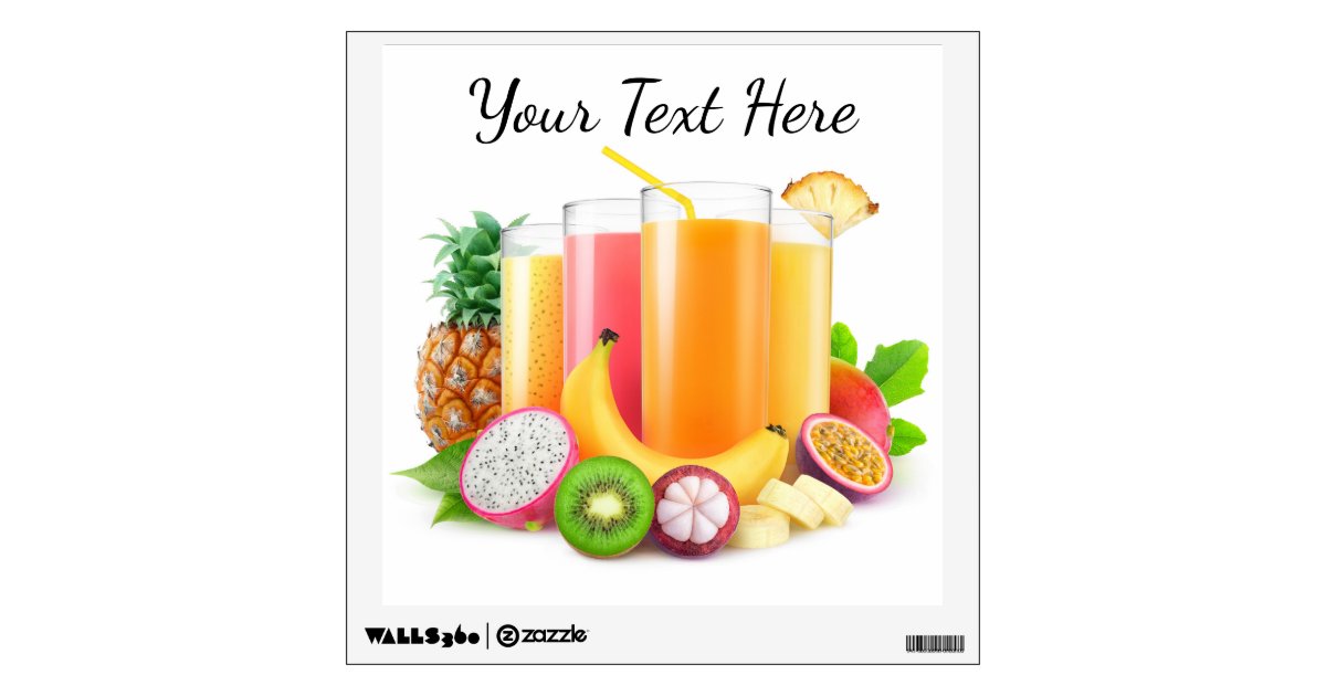 Fresh tropical juices wall decal | Zazzle