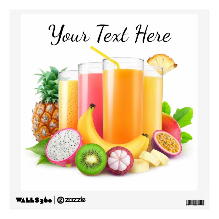 Fresh tropical juices wall decal | Zazzle.com