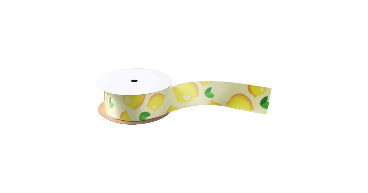 Fresh Yellow Lemons Satin Ribbon | Zazzle