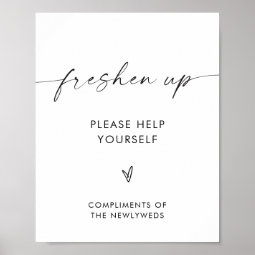 Freshen Up Wedding Bathroom Basket Sign | Zazzle