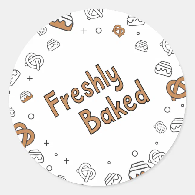 Freshly Baked bakery sticker with matching frame | Zazzle