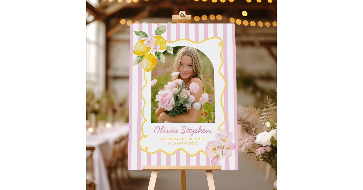 Freshly Graduated Lemon Graduation Welcome Foam Board | Zazzle