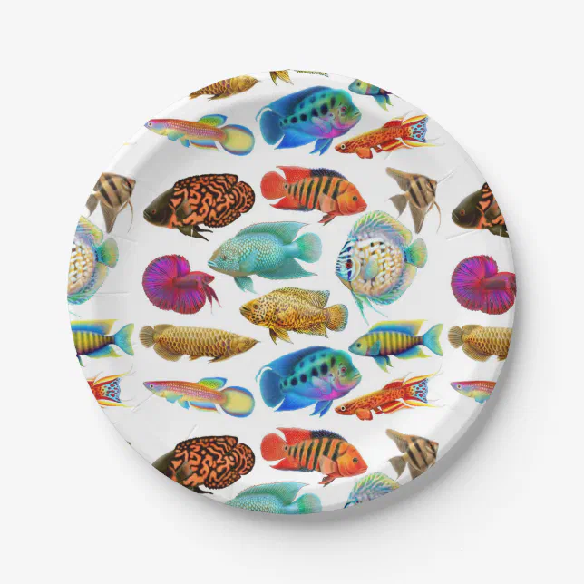 Freshwater Tropical Aquarium Fish Paper Plates | Zazzle