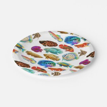 Freshwater Tropical Aquarium Fish Paper Plates | Zazzle