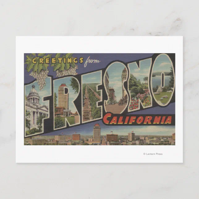 Fresno, California - Large Letter Scenes Postcard | Zazzle