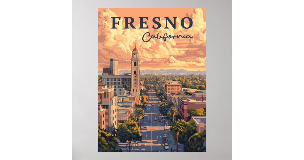 Fresno California Urban Landscape Poster Zazzle