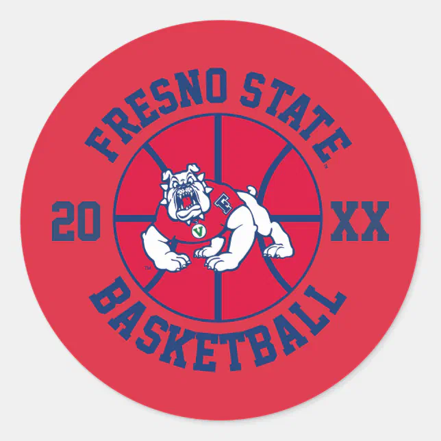 Fresno State Basketball Classic Round Sticker | Zazzle