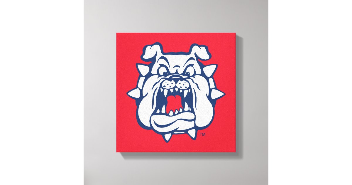 Fresno State Bulldog Head Canvas Print | Zazzle