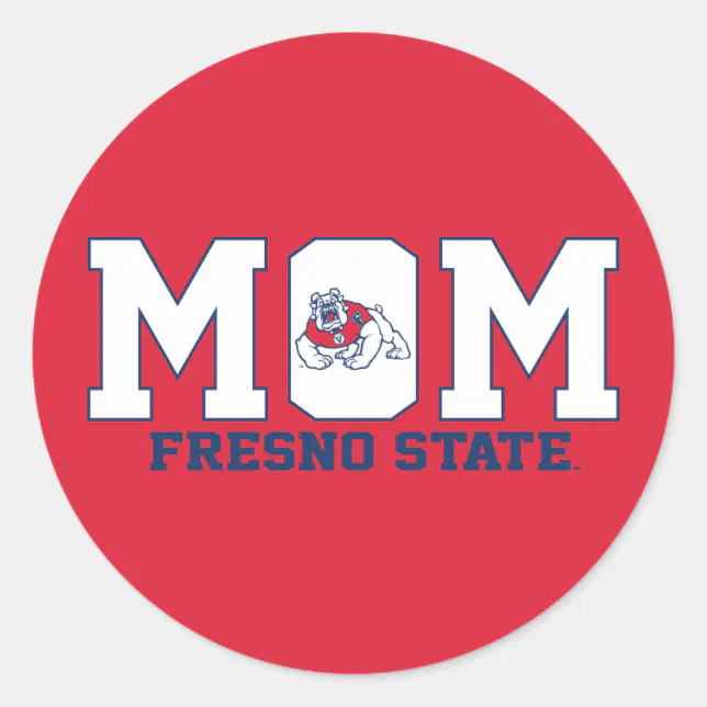 Fresno State Mom Classic Round Sticker | Zazzle