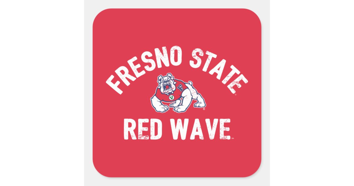 Fresno State | Red Wave - Classic Square Sticker | Zazzle
