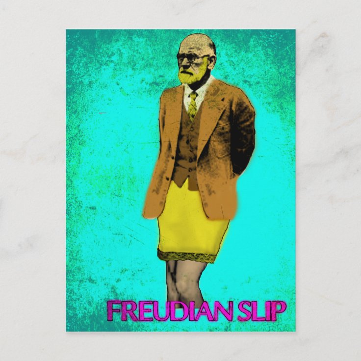 Freudian Slip Grunge Pop Art Meme Postcard | Zazzle