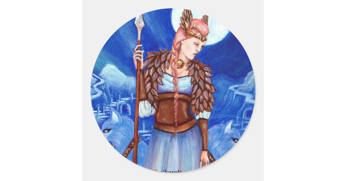 Freya Norse Goddess Classic Round Sticker | Zazzle