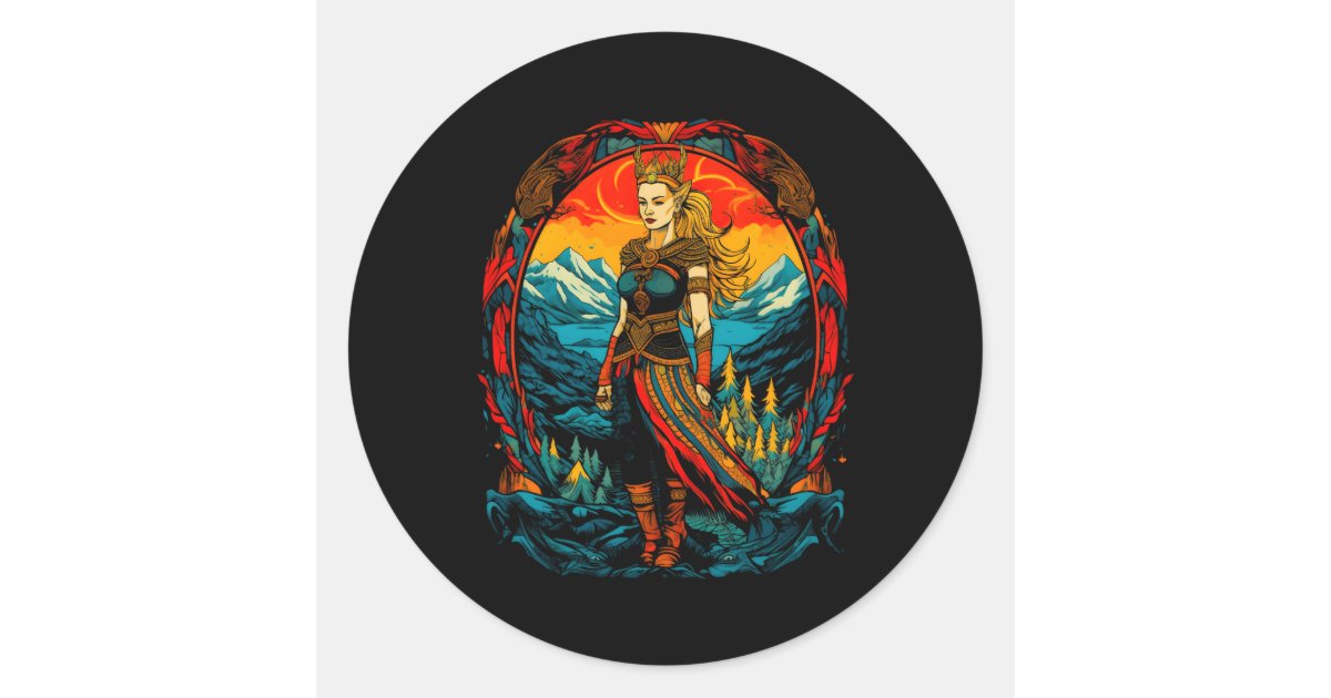 Freya Norse Mythology Classic Round Sticker | Zazzle