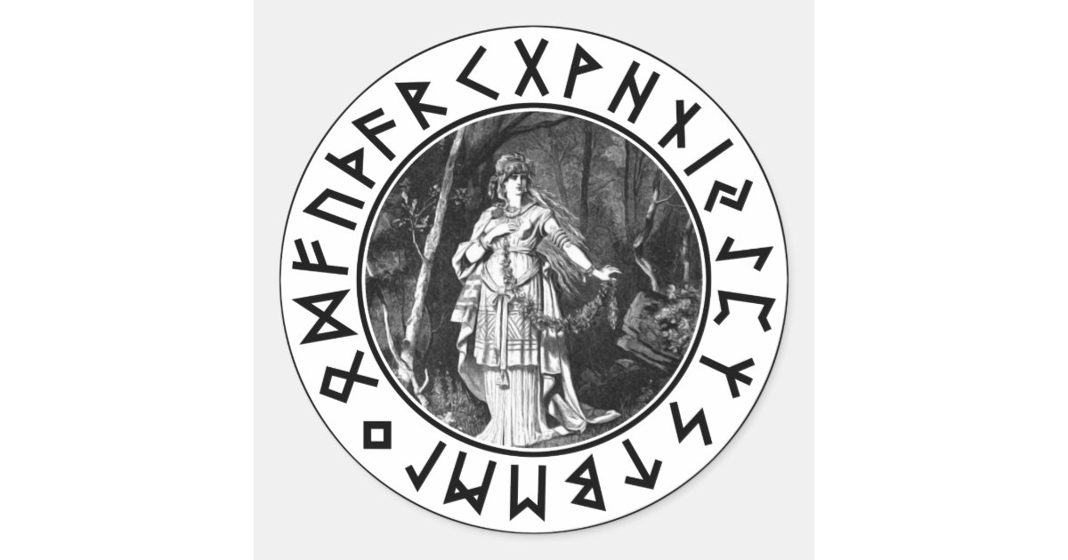 Freya Shield Classic Round Sticker | Zazzle