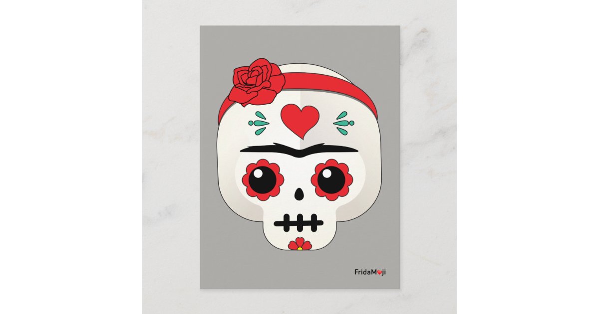 Frida Kahlo | FridaMoji - Sugar Skull Postcard | Zazzle