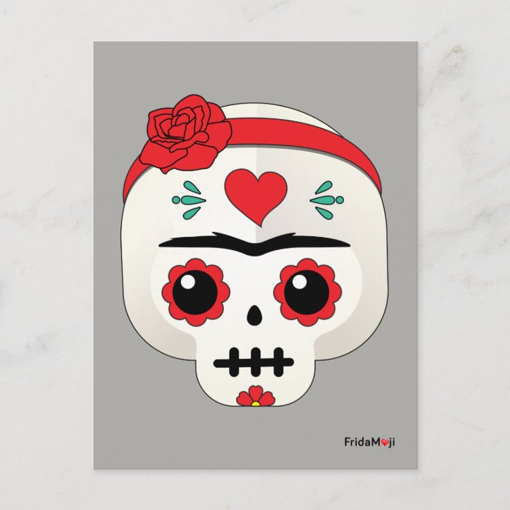 Frida Kahlo | FridaMoji - Sugar Skull Postcard | Zazzle
