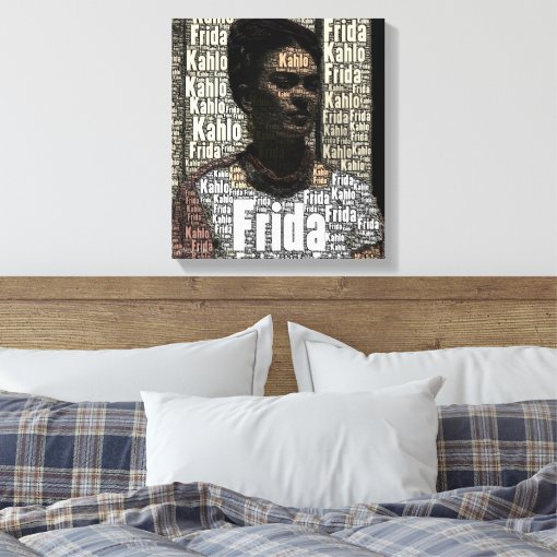 Frida Kahlo Lettering Portrait Canvas Print | Zazzle