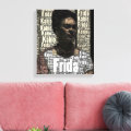 Frida Kahlo Lettering Portrait Canvas Print | Zazzle