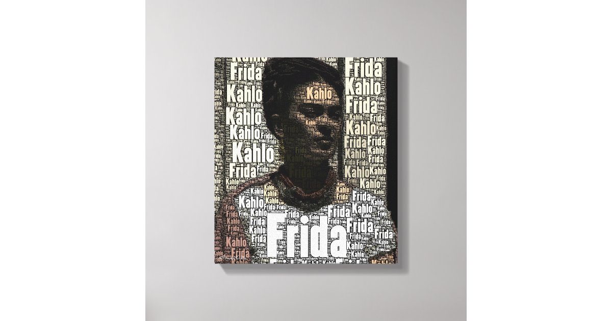 Frida Kahlo Lettering Portrait Canvas Print | Zazzle