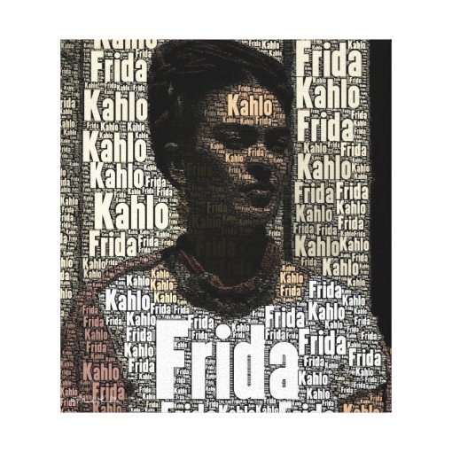 Frida Kahlo Lettering Portrait Canvas Print | Zazzle