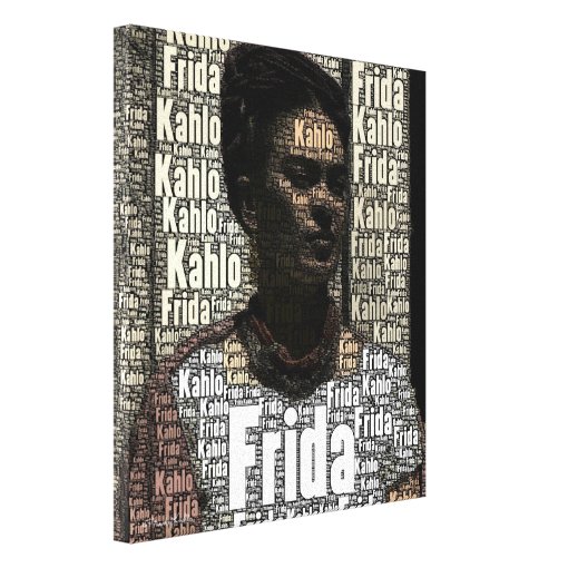 Frida Kahlo Lettering Portrait Canvas Print | Zazzle