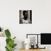 Frida Kahlo Lettering Portrait Poster | Zazzle