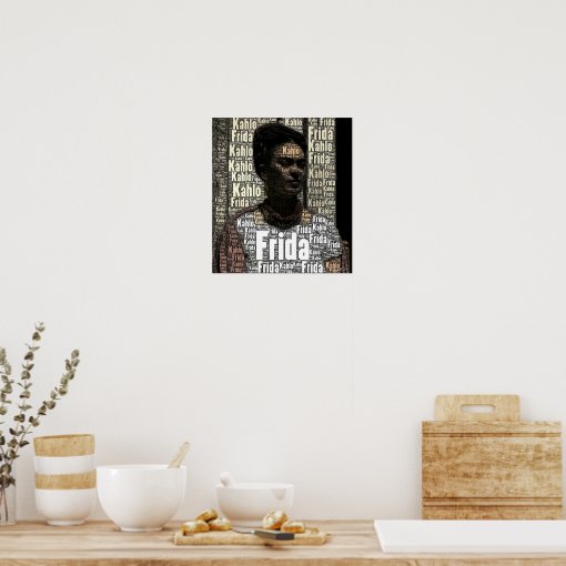 Frida Kahlo Lettering Portrait Poster | Zazzle