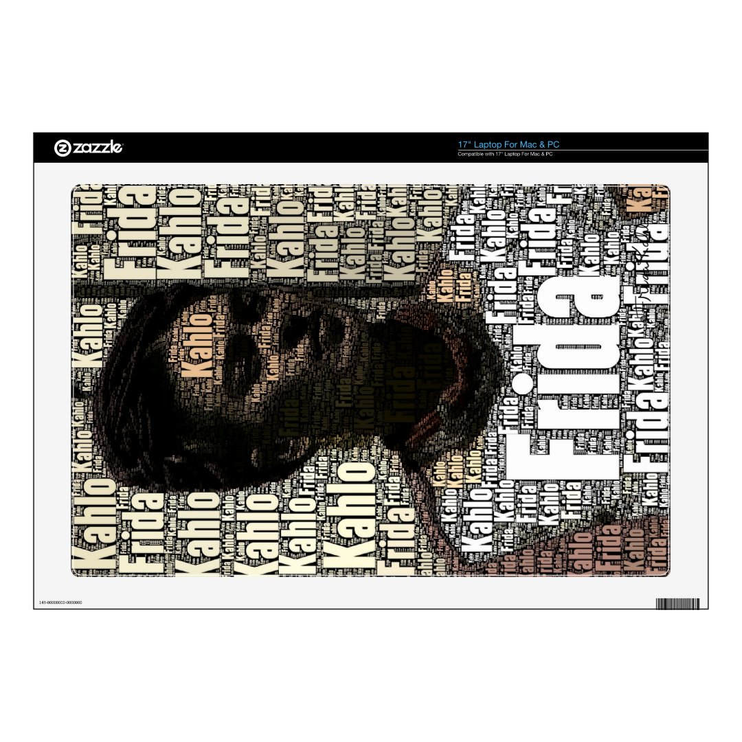 Frida Kahlo Lettering Portrait Skin For Laptop | Zazzle