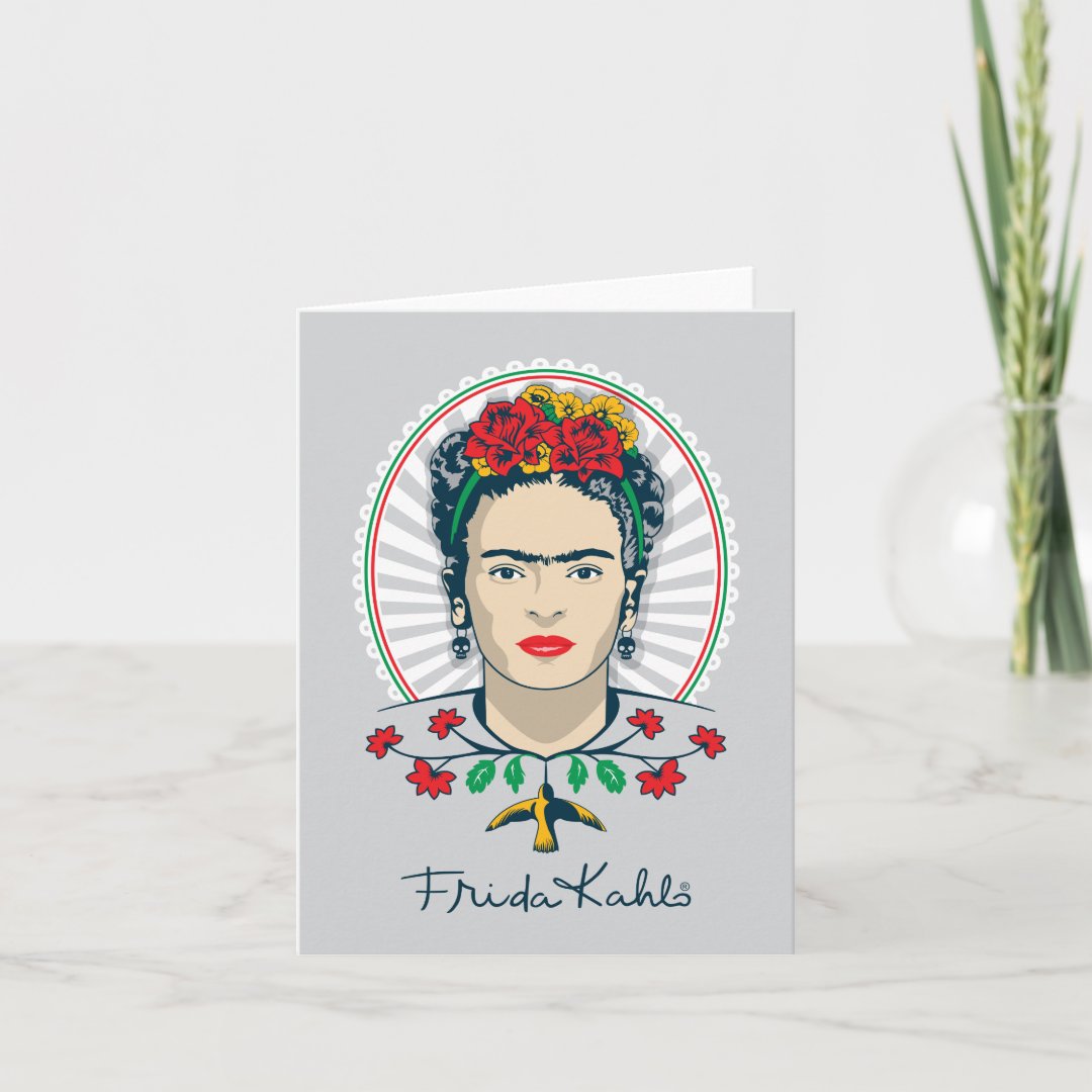 Frida Kahlo | Vintage Floral Card | Zazzle