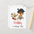 Friday Is Backup Day Funny Computer Cartoon Postcard | Zazzle
