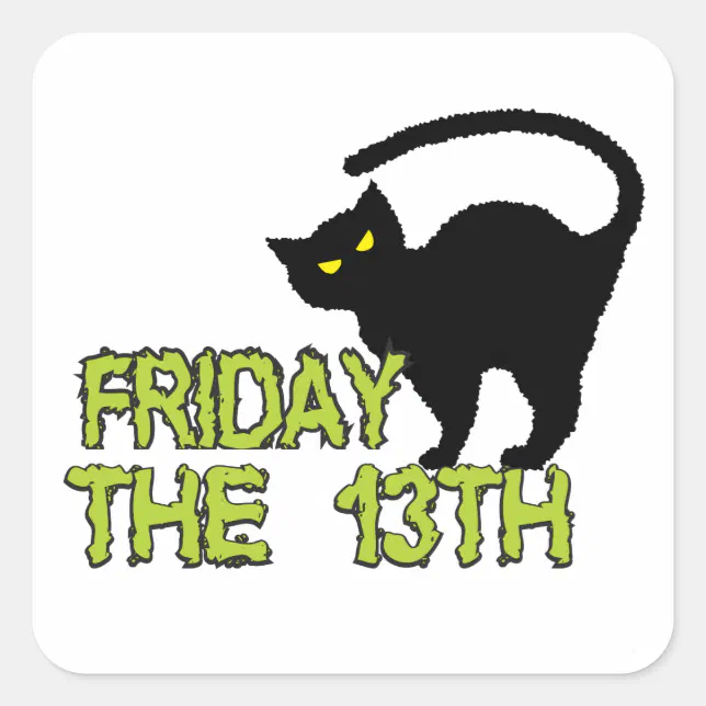 Friday The 13th - Bad Luck Day Superstition Square Sticker | Zazzle