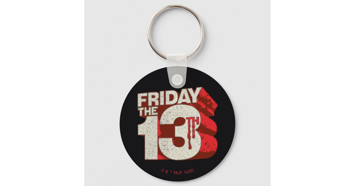 Friday the 13th | Bleeding Stacked 3D Logo Keychain | Zazzle