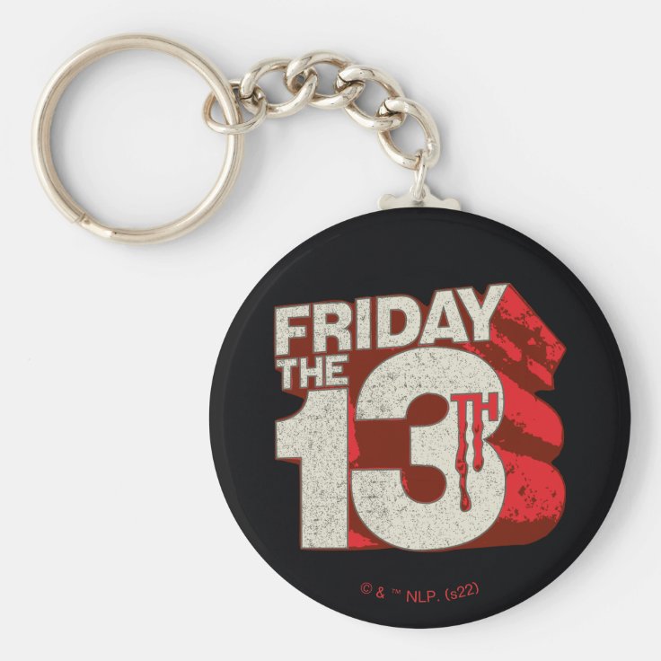 Friday the 13th | Bleeding Stacked 3D Logo Keychain | Zazzle