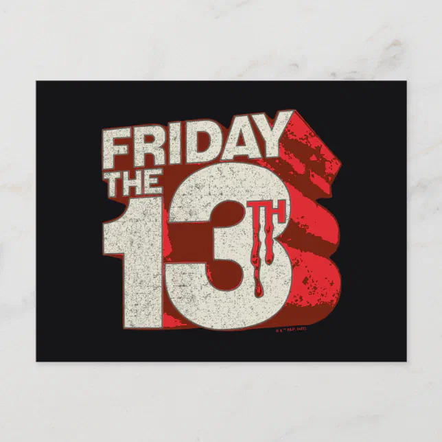 Friday the 13th | Bleeding Stacked 3D Logo Postcard | Zazzle