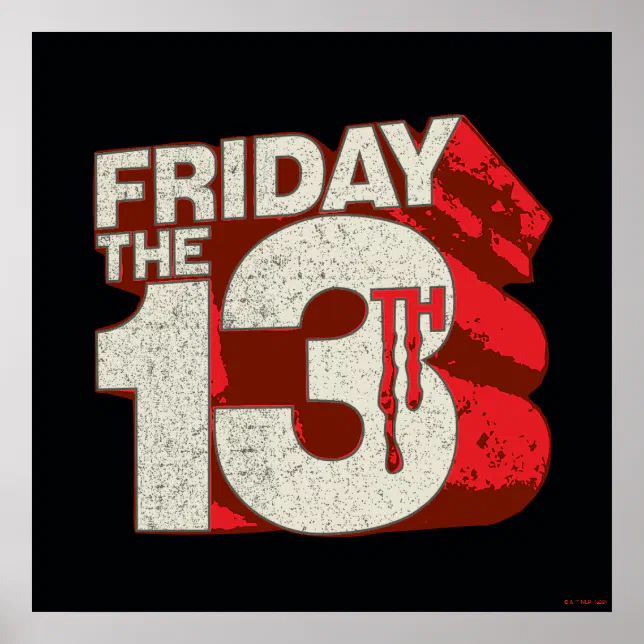 Friday the 13th | Bleeding Stacked 3D Logo Poster | Zazzle