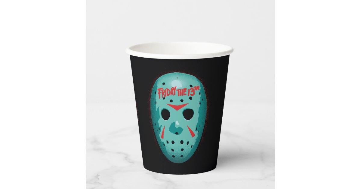 Friday The 13th Blue Hockey Mask Graphic Paper Cups Zazzle