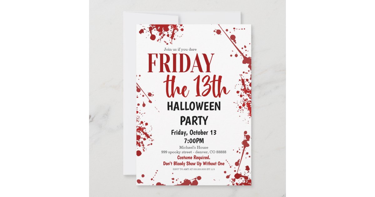 Friday The 13th Halloween Party Invitation | Zazzle