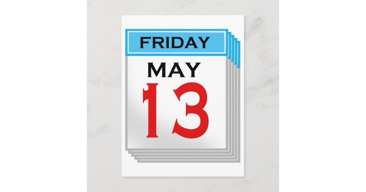Friday The 13th in May Postcard | Zazzle