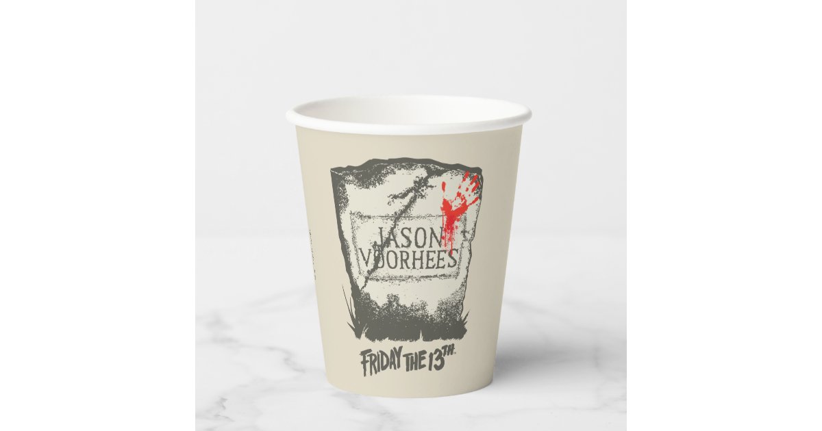 Friday the 13th | Jason Voorhees Headstone Paper Cups | Zazzle