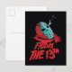 Friday the 13th | Knife Through Blue Hockey Mask Postcard | Zazzle
