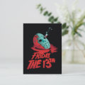 Friday the 13th | Knife Through Blue Hockey Mask Postcard | Zazzle