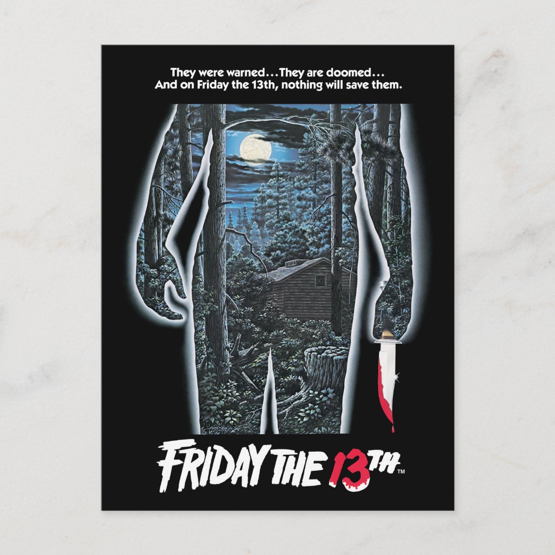 Friday the 13th | Silhouette Camp Theatrical Art Postcard | Zazzle